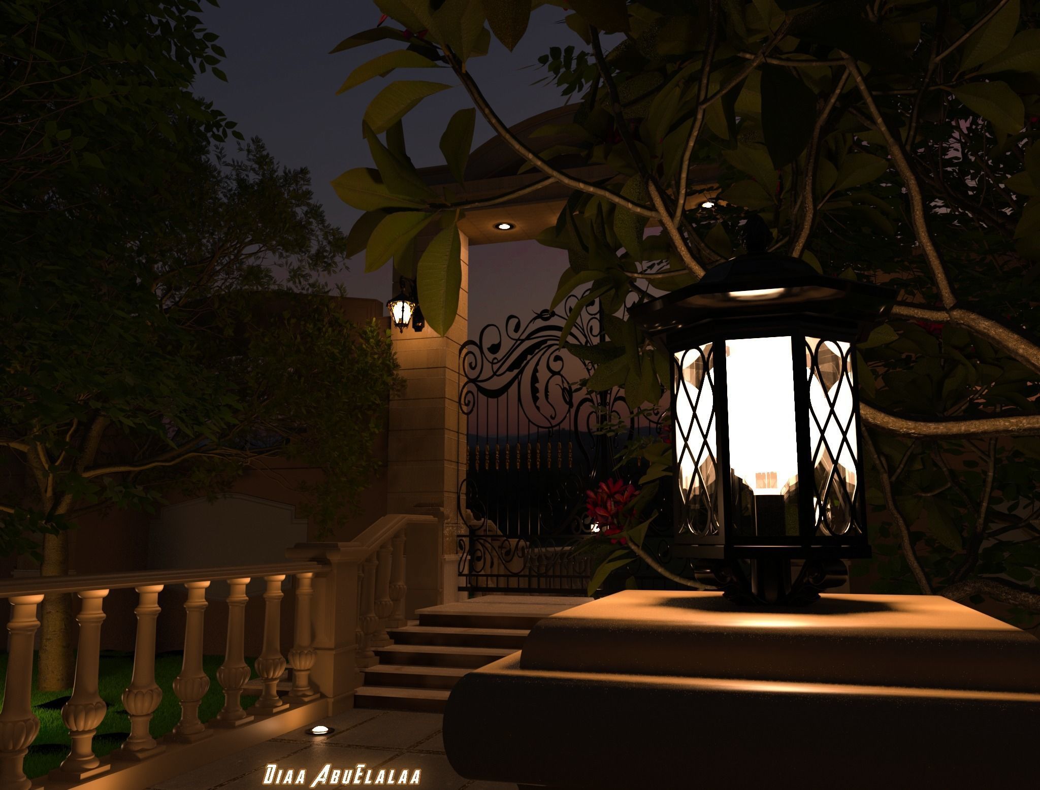 Villa Gate 3D model | CGTrader