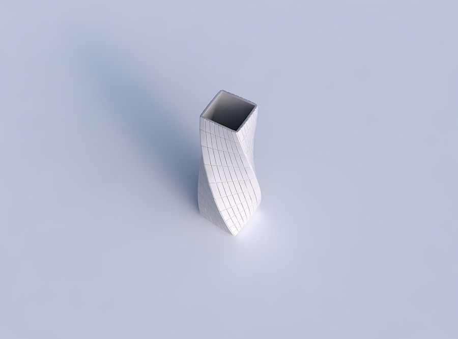 Vase twisted rectangle with grid plates 3D model 3D printable | CGTrader