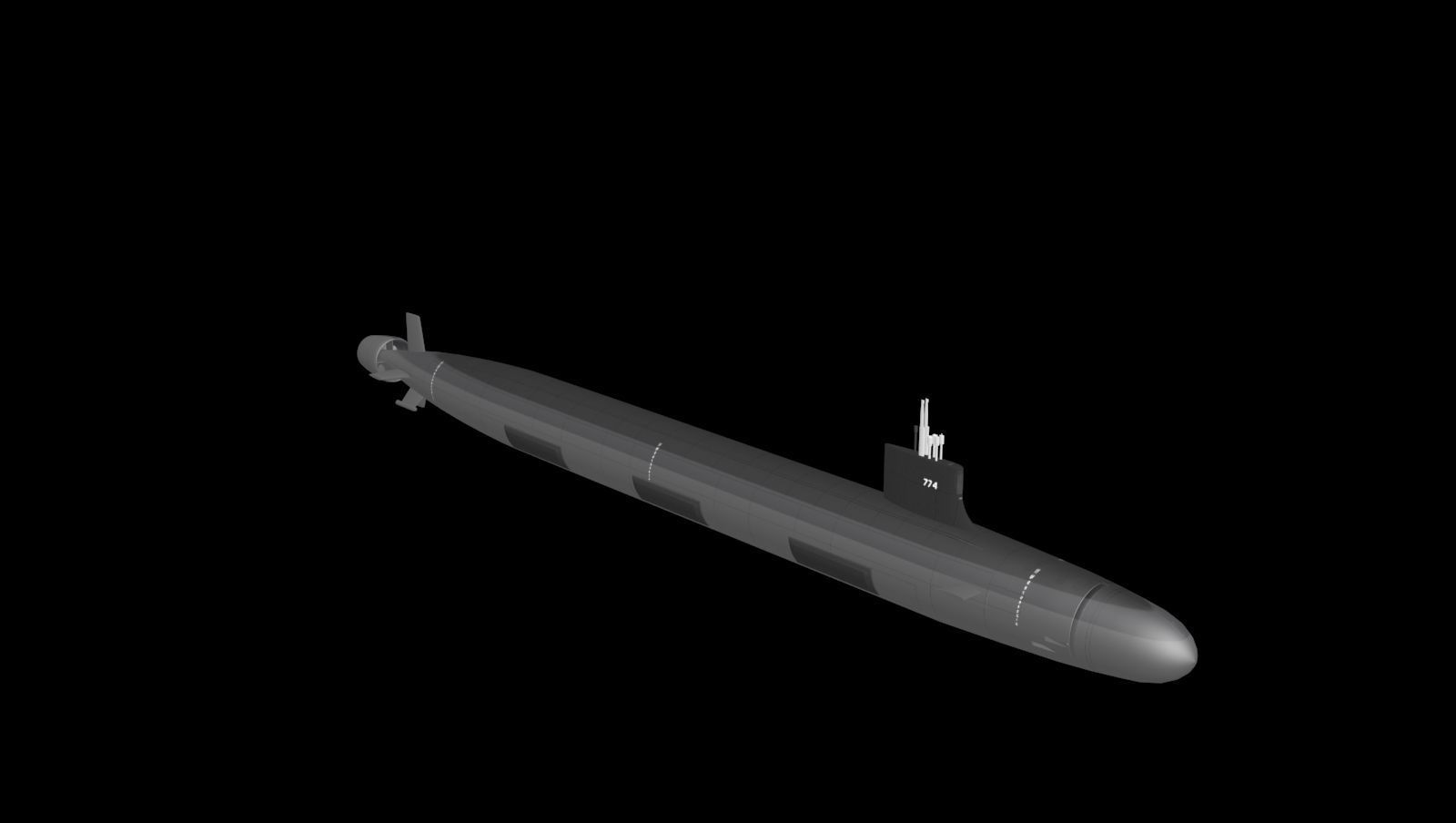 Virginia Class SSN 774 USS Virginia 3D model rigged | CGTrader