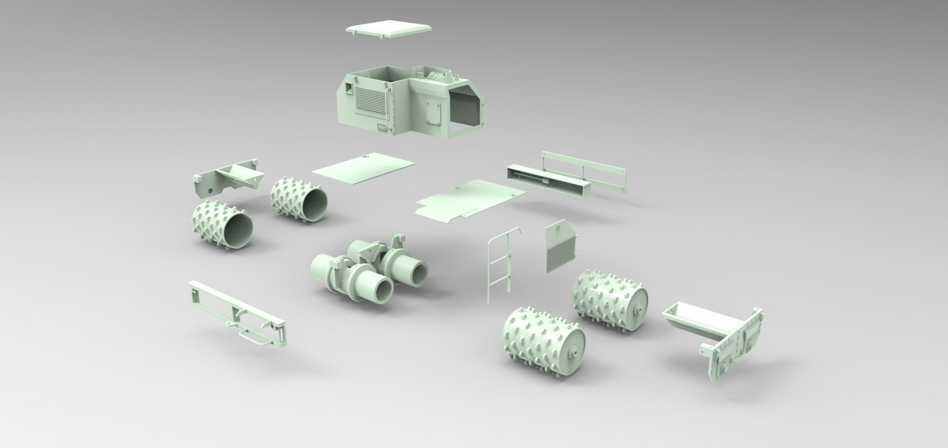 Compactor roller 3D model 3D printable | CGTrader