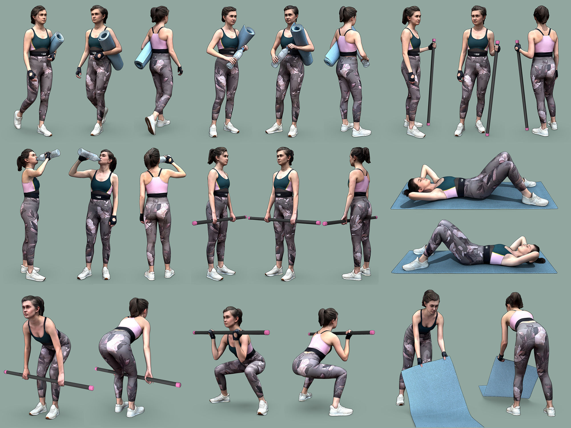 3D model Stylized Fitness Characters | CGTrader