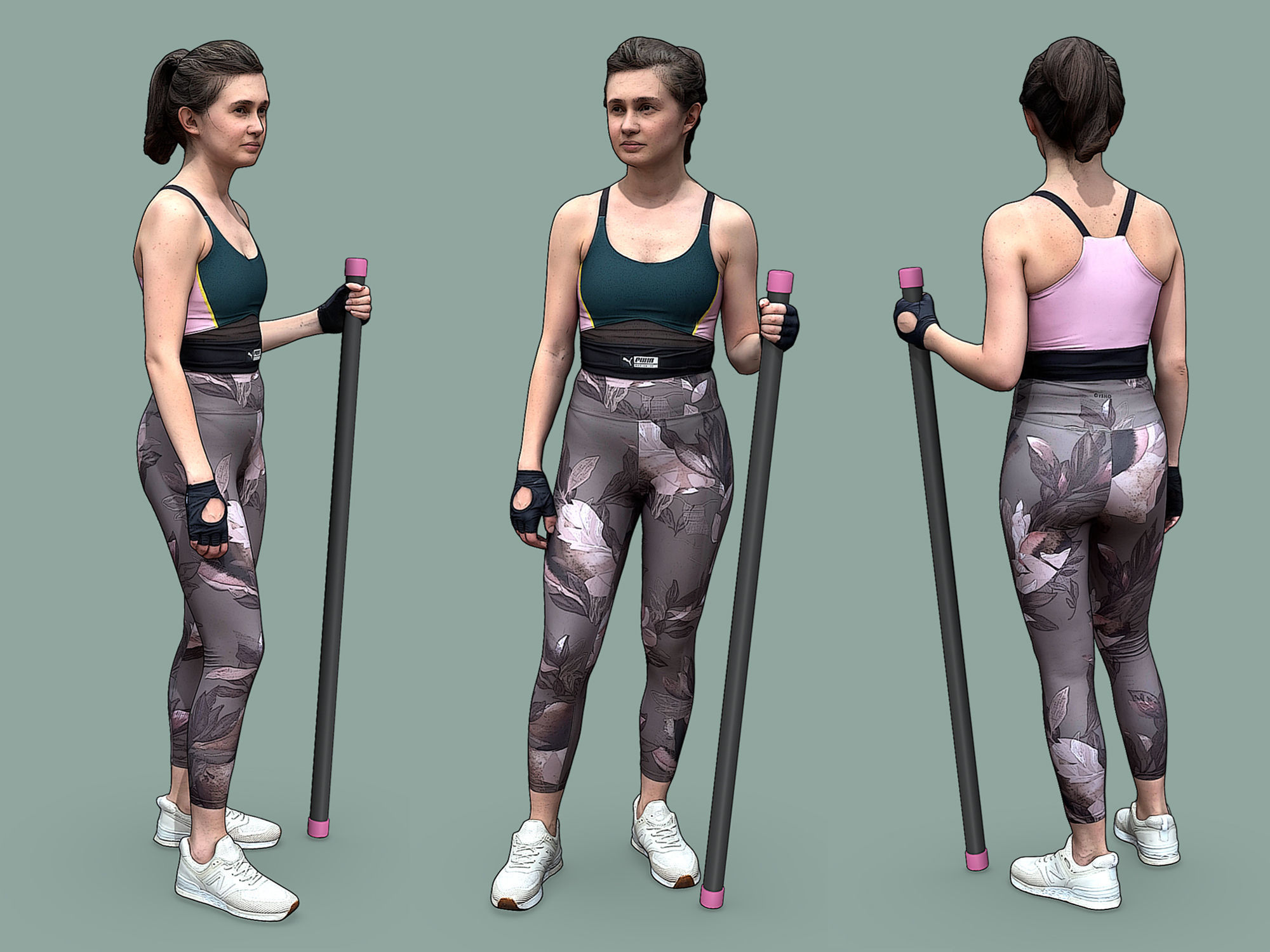 3D Model Collection Stylized Fitness Characters VR / AR / low-poly ...