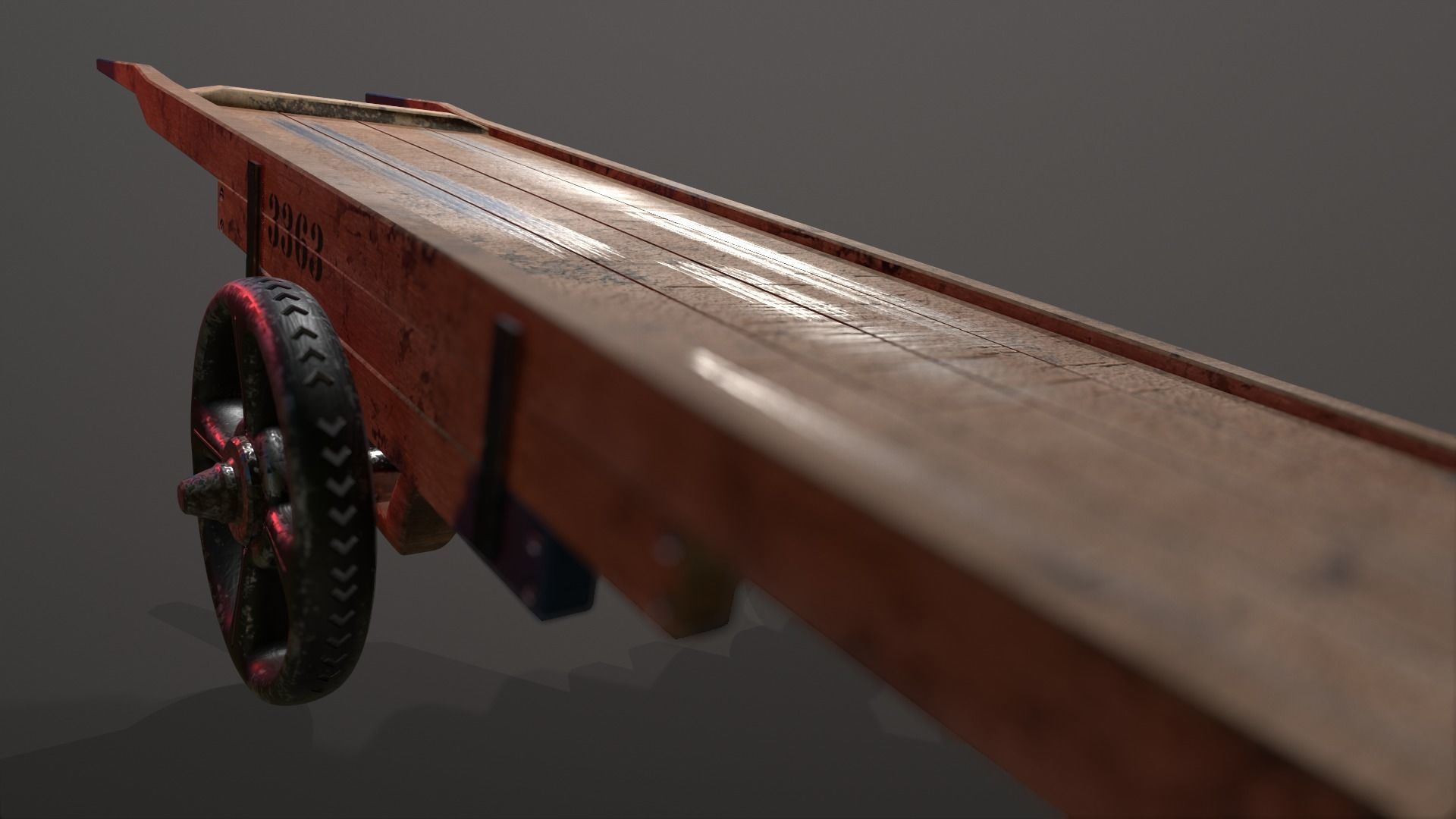 3D model Wooden Hand Cart VR / AR / low-poly | CGTrader