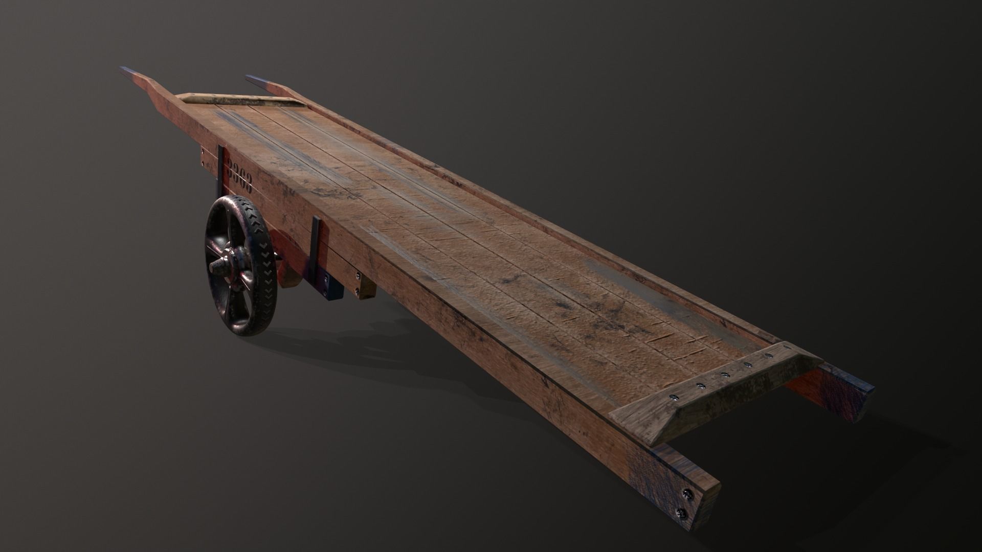 3D model Wooden Hand Cart VR / AR / low-poly | CGTrader