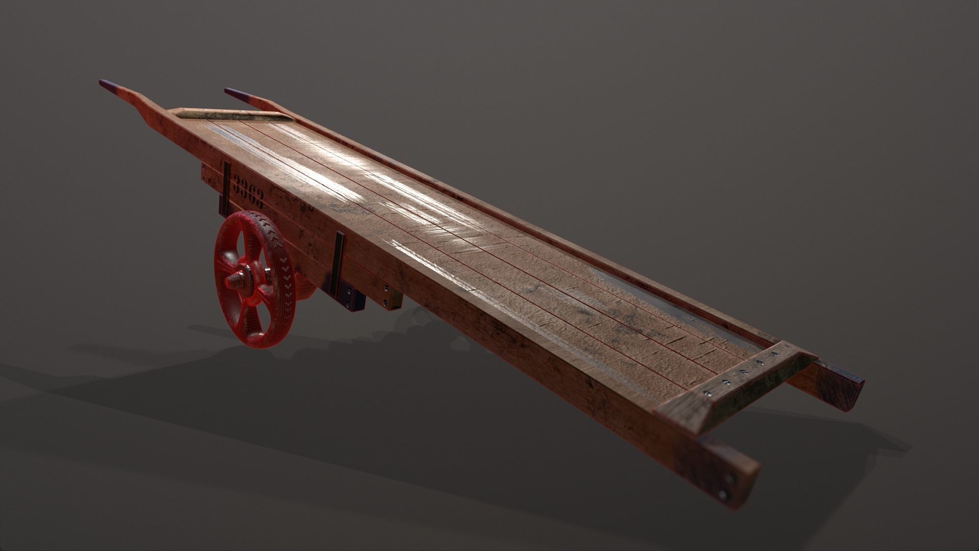 3D model Wooden Hand Cart VR / AR / low-poly | CGTrader