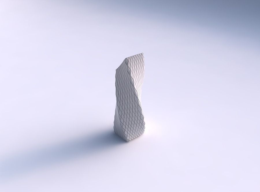 Vase twisted bent rectangle with diagonal grid plates 3D model 3D ...