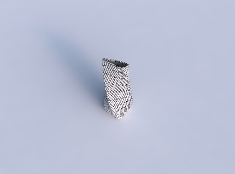 Vase twisted bent rectangle with bent extruded lines 3D model 3D ...