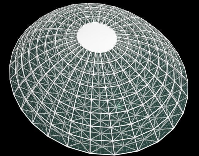 Elliptical Dome Space Truss Structure 3D model | CGTrader