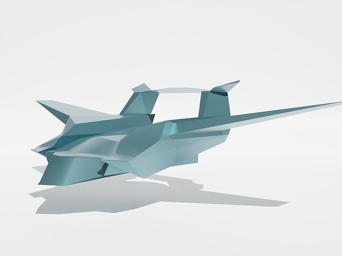 3D model Plane of the future Low-poly 3d unique model VR / AR / low ...