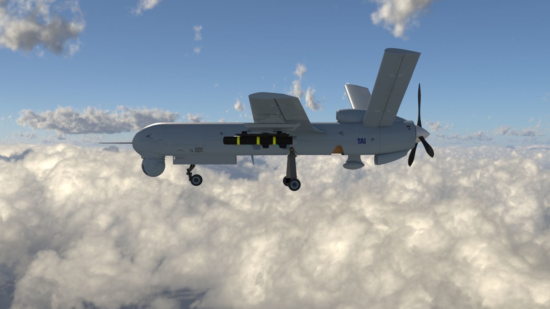 IHA - UAV ANKA-B- TAI TUSAS 3D model | CGTrader