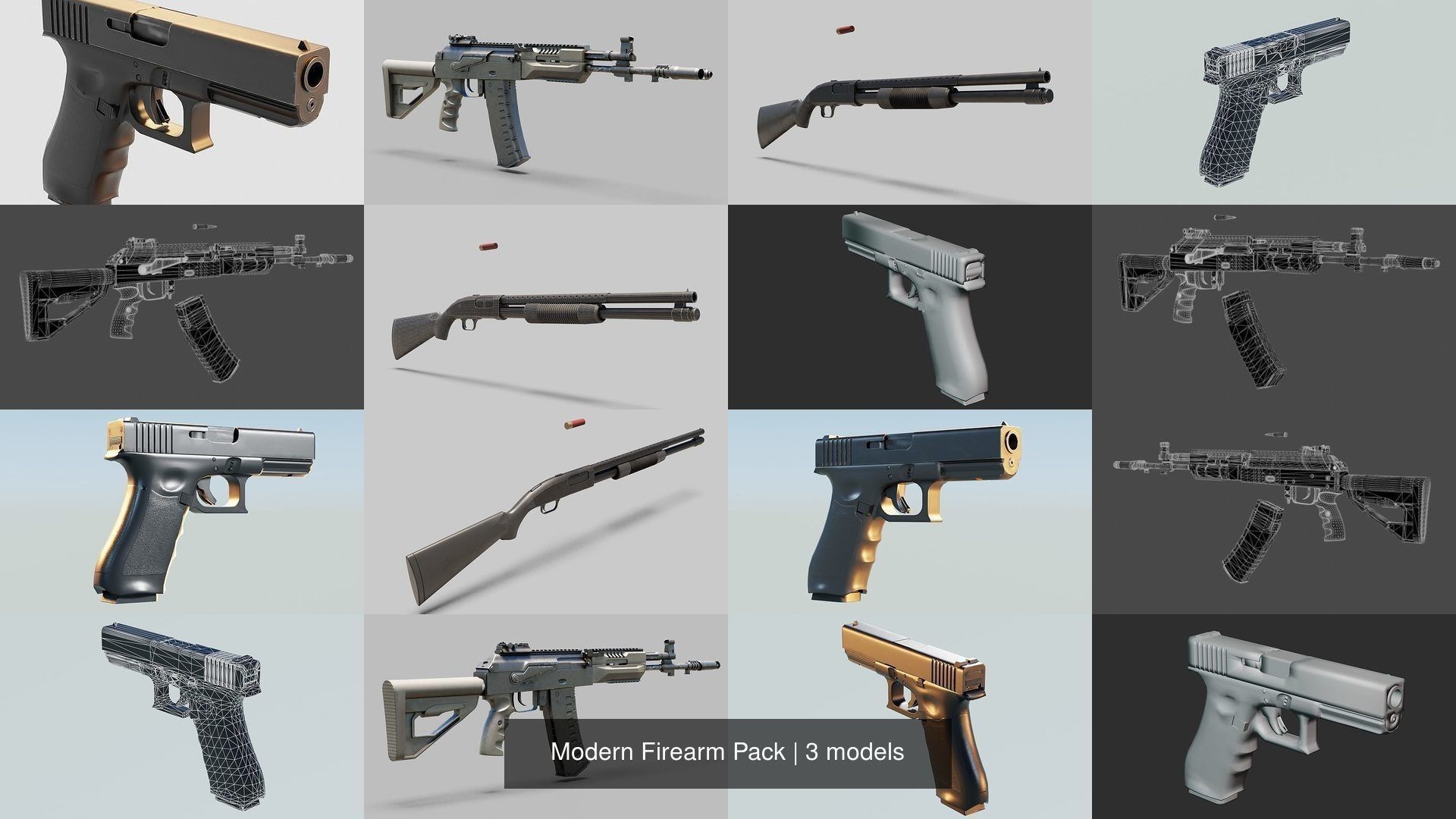 Modern Firearm Pack 3D Model Collection | CGTrader