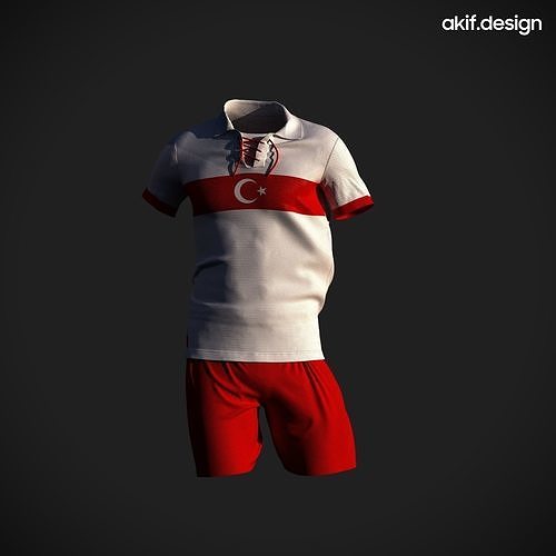 retro jersey and short template - animation 3D model animated | CGTrader