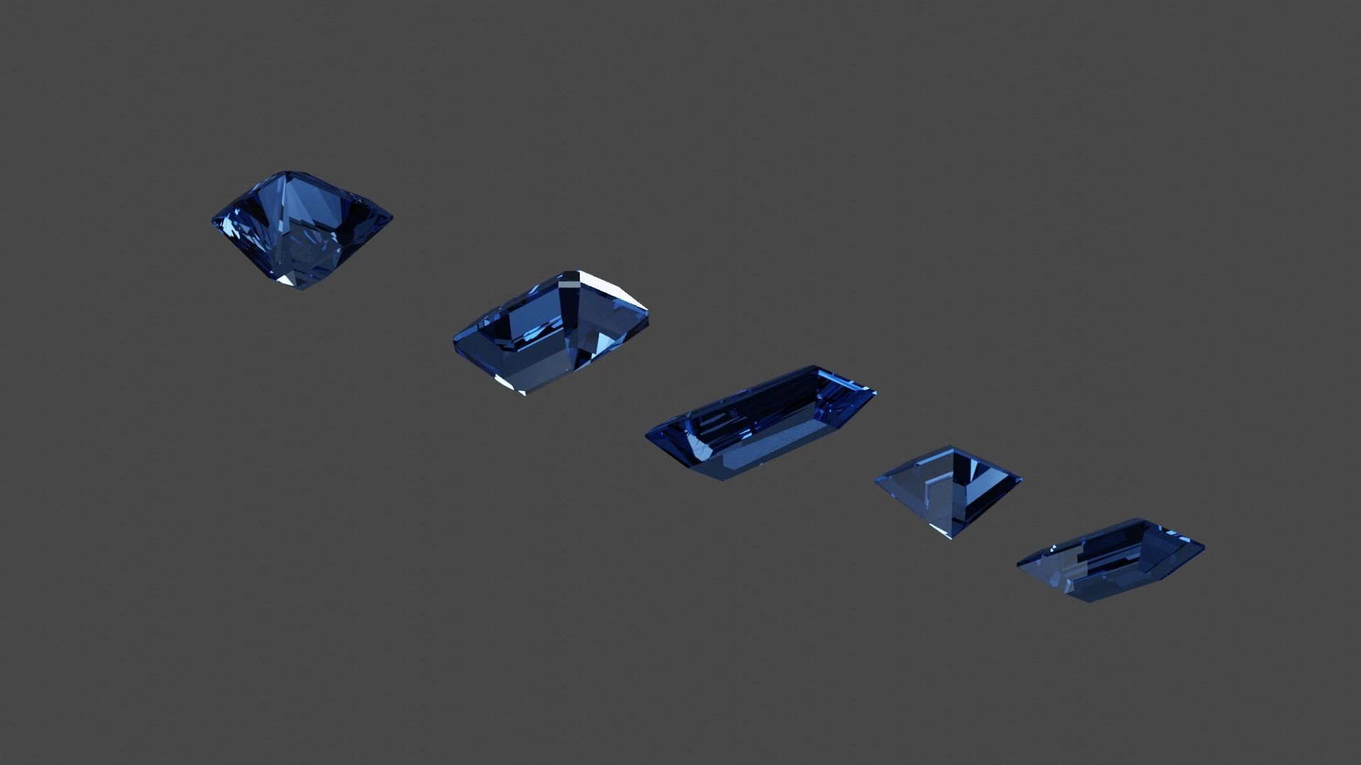 3D model Gemstones Cuts Set 2 VR / AR / low-poly | CGTrader