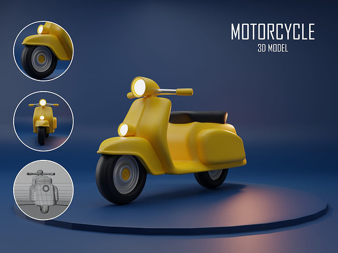 3D model Scooter Cartoon 3D model VR / AR / low-poly | CGTrader