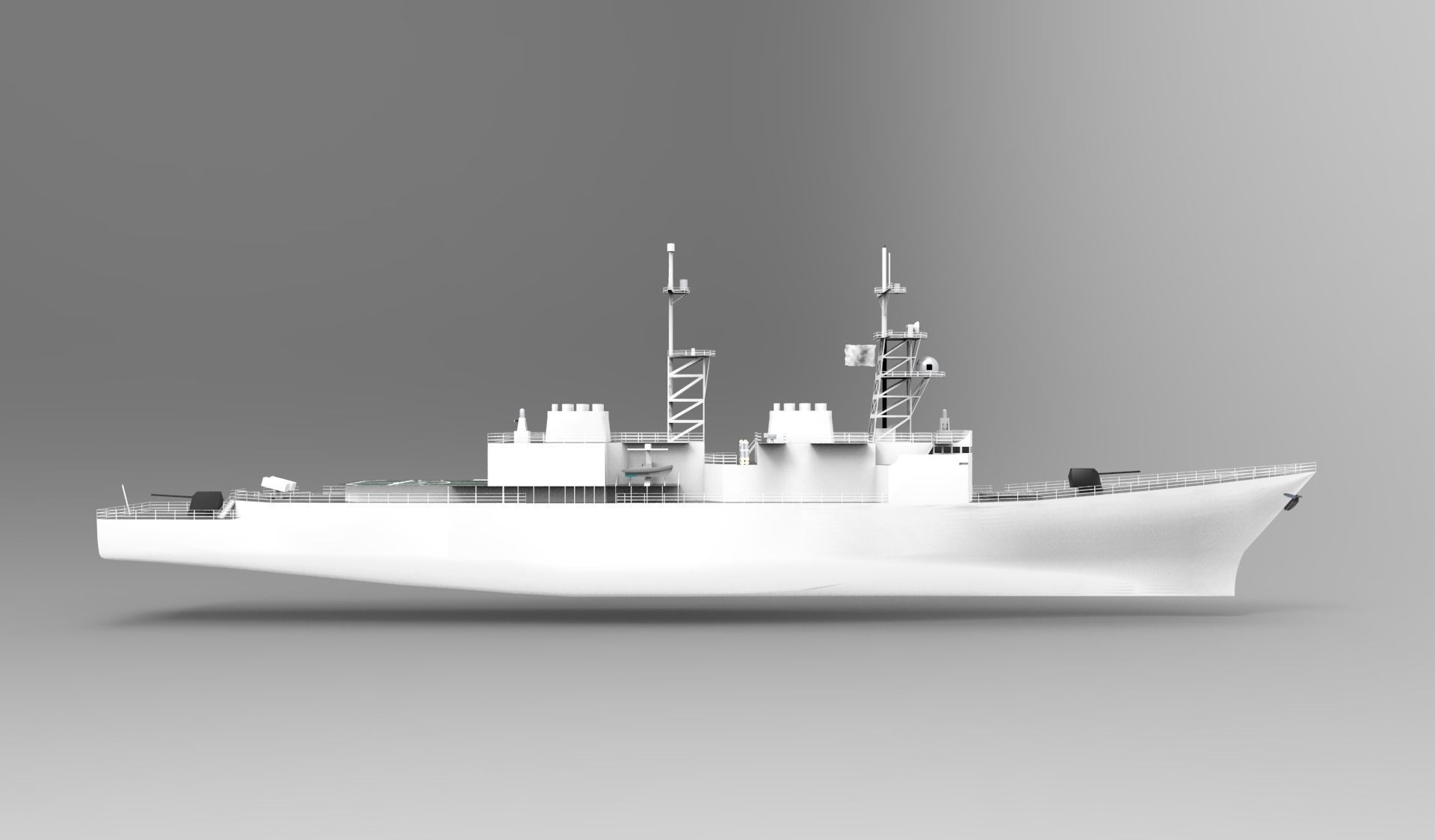 Spruance class destroyer ship 3D model | CGTrader
