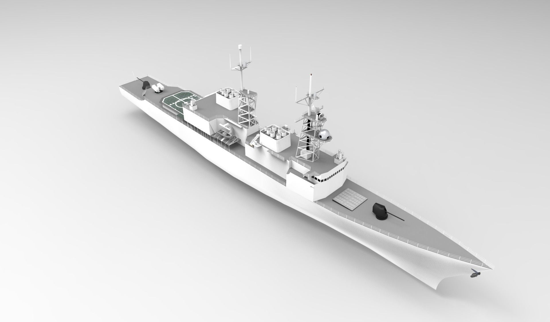 Spruance class destroyer ship 3D model | CGTrader