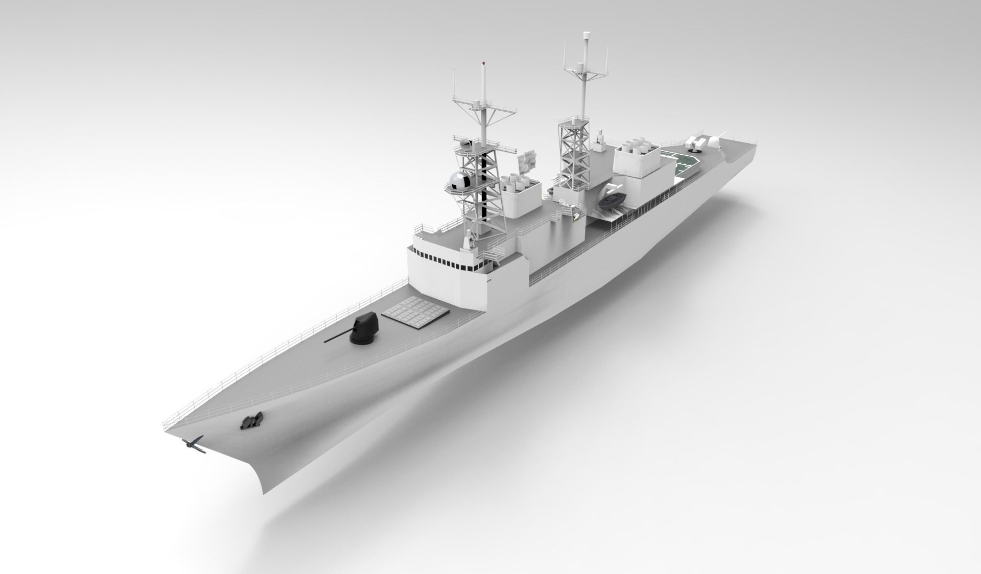 Spruance class destroyer ship 3D model | CGTrader