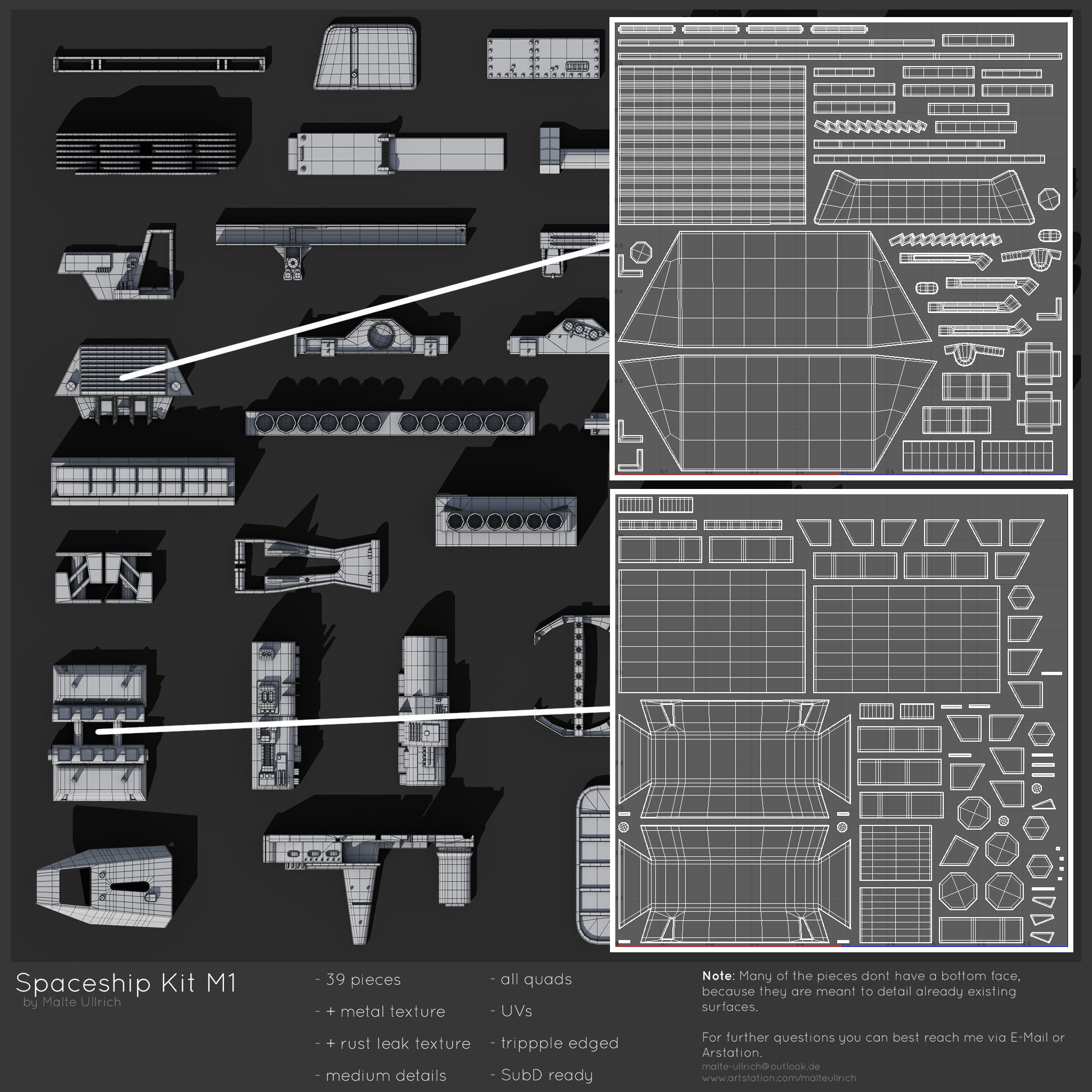 SpaceshipKit A1 - modeling kit 3D model | CGTrader
