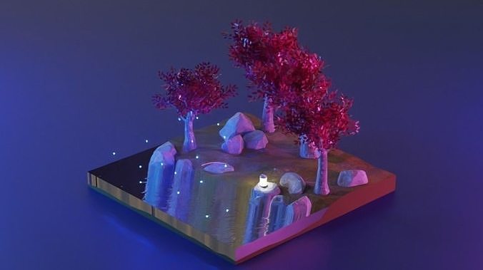 3D model Isometric 3D Forest Model With Textures VR / AR / low-poly ...