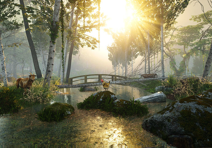 Village Lake - Unreal Engine 3D model | CGTrader