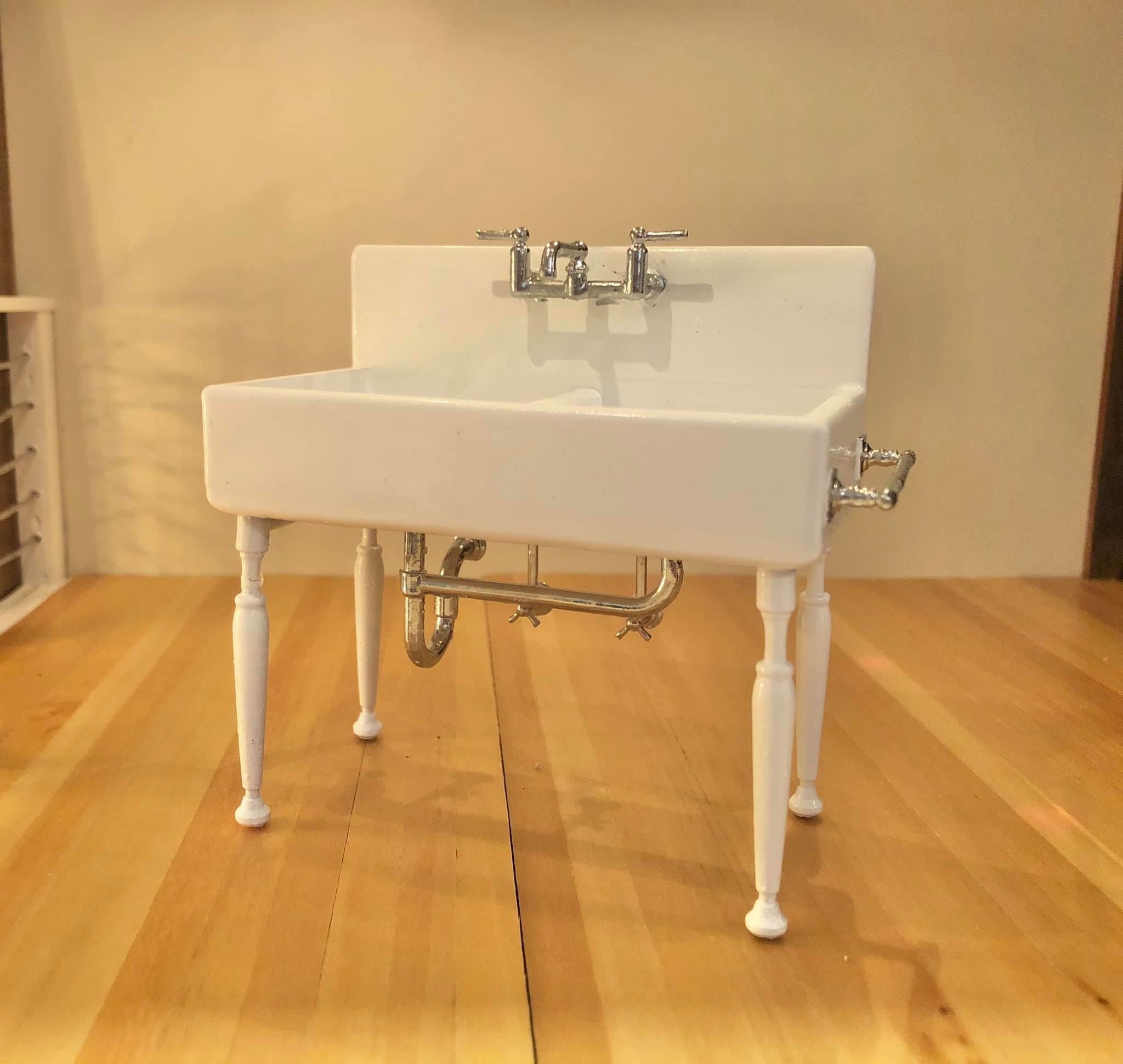 12th Scale Freestanding Vintage Double Sink 3D model 3D printable ...