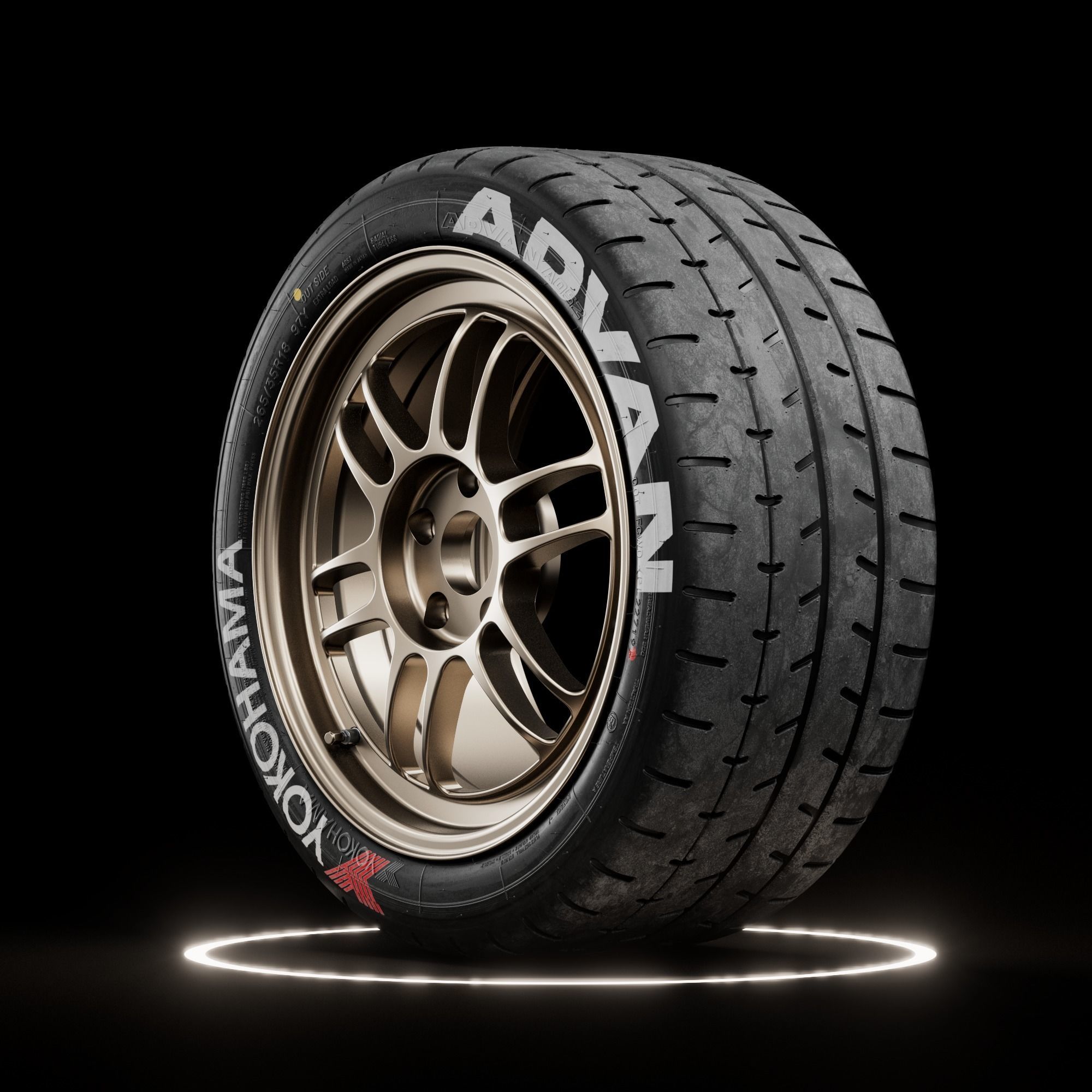 Yokohama Advan A052 Big Logos Dust 3D model | CGTrader