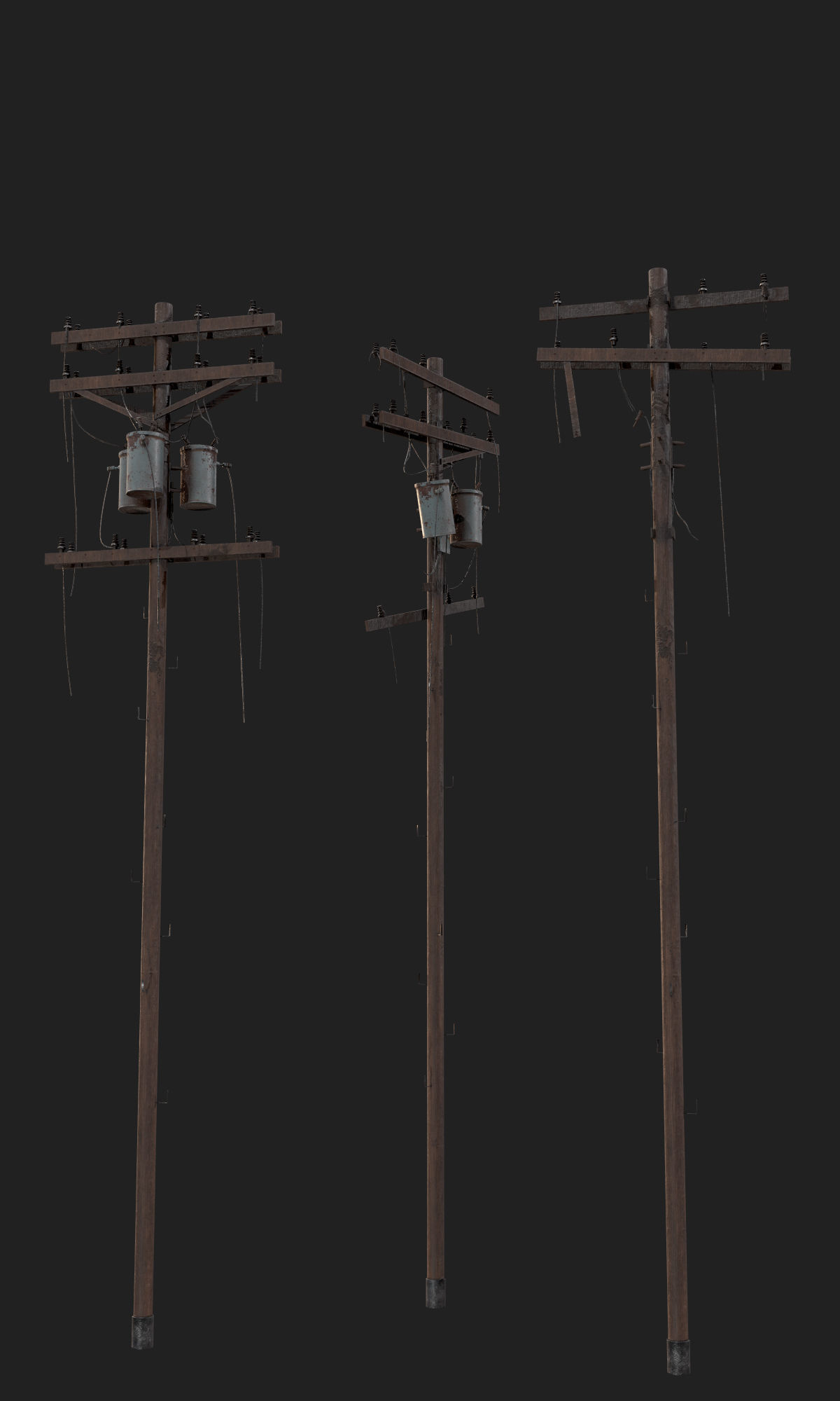 3D model Power pole pack VR / AR / low-poly | CGTrader