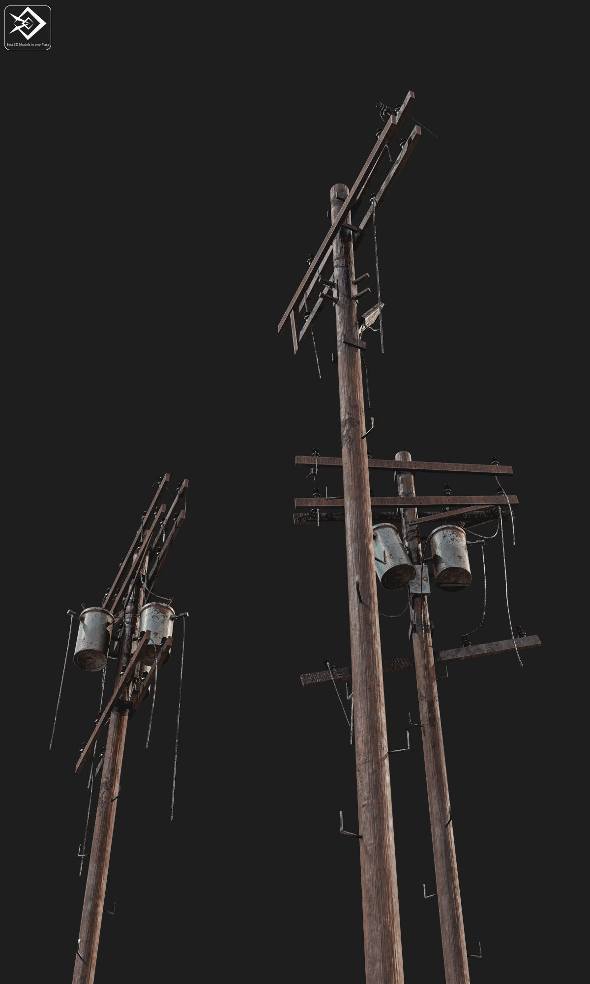 3D model Power pole pack VR / AR / low-poly | CGTrader