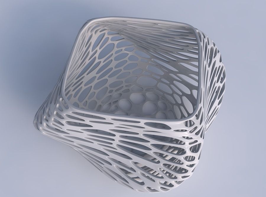 Bowl helix with squeezed and twisted organic lattice 3D model 3D ...