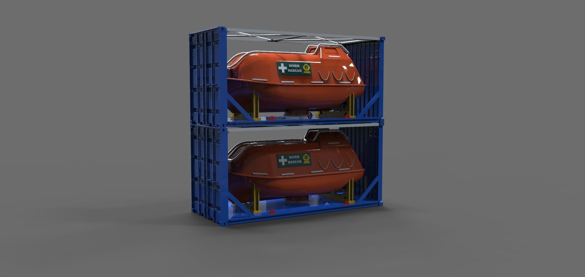 Lifeboat in container 3D model 3D printable | CGTrader