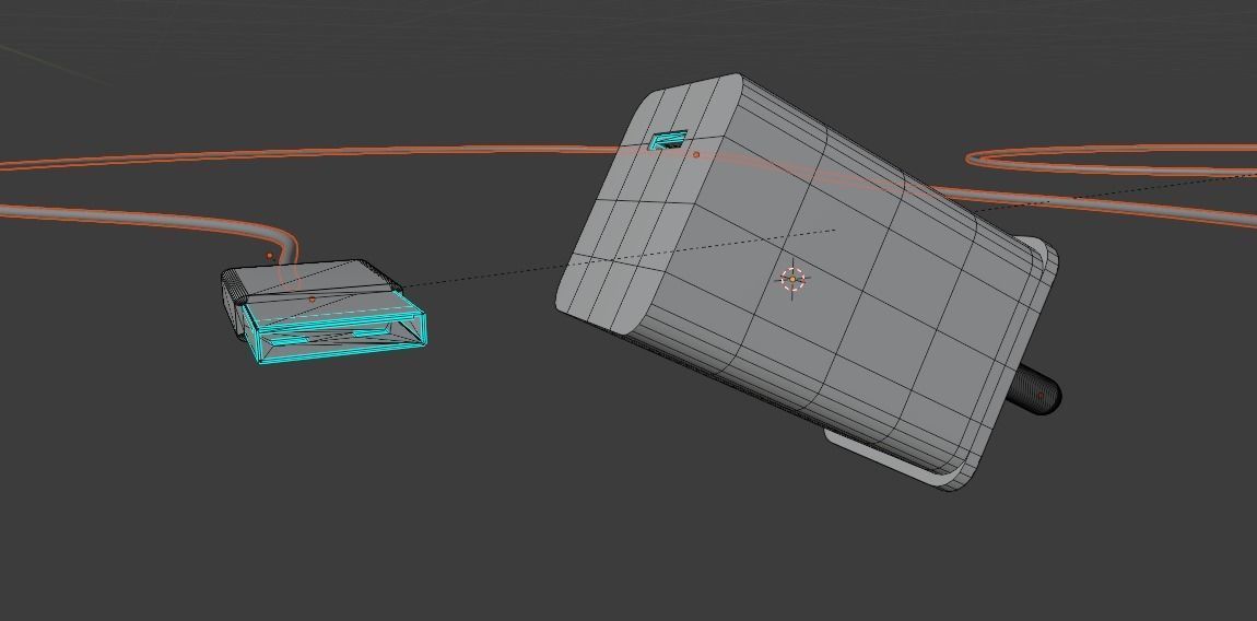 3D model Mobile charger 3d with USB cable 3d model VR / AR / low-poly ...