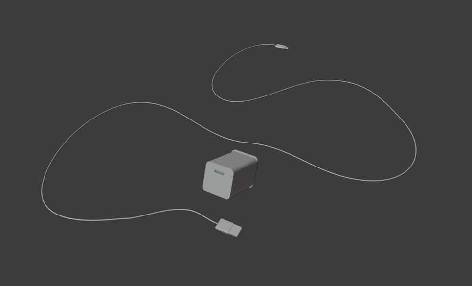 3D model Mobile charger 3d with USB cable 3d model VR / AR / low-poly ...