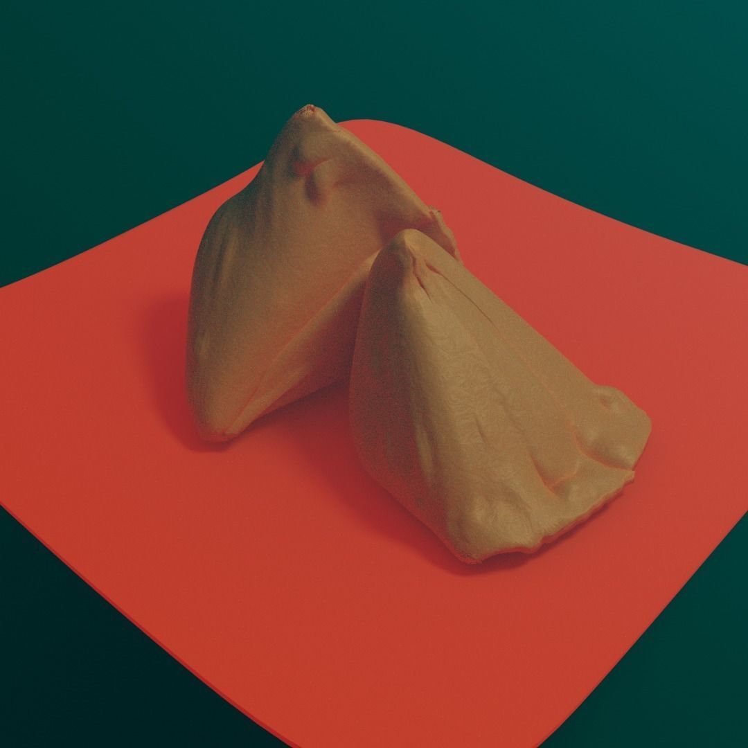 Samosa fortune cookie free 3D model | CGTrader