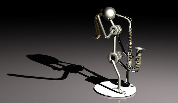 Metal Art Sax player 3D model | CGTrader