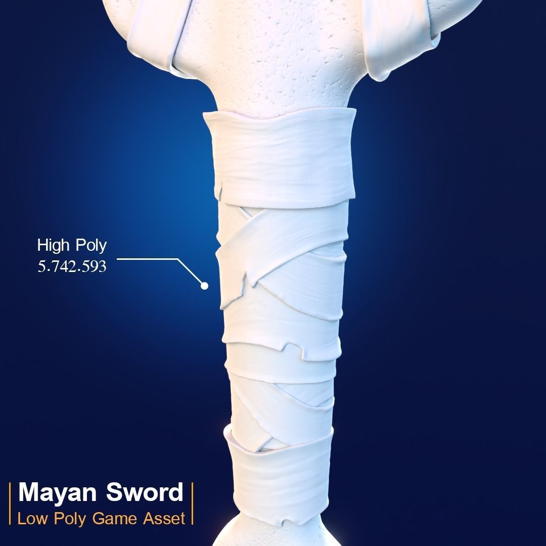 Free Mayan Low Poly Sword free VR / AR / low-poly 3D model | CGTrader