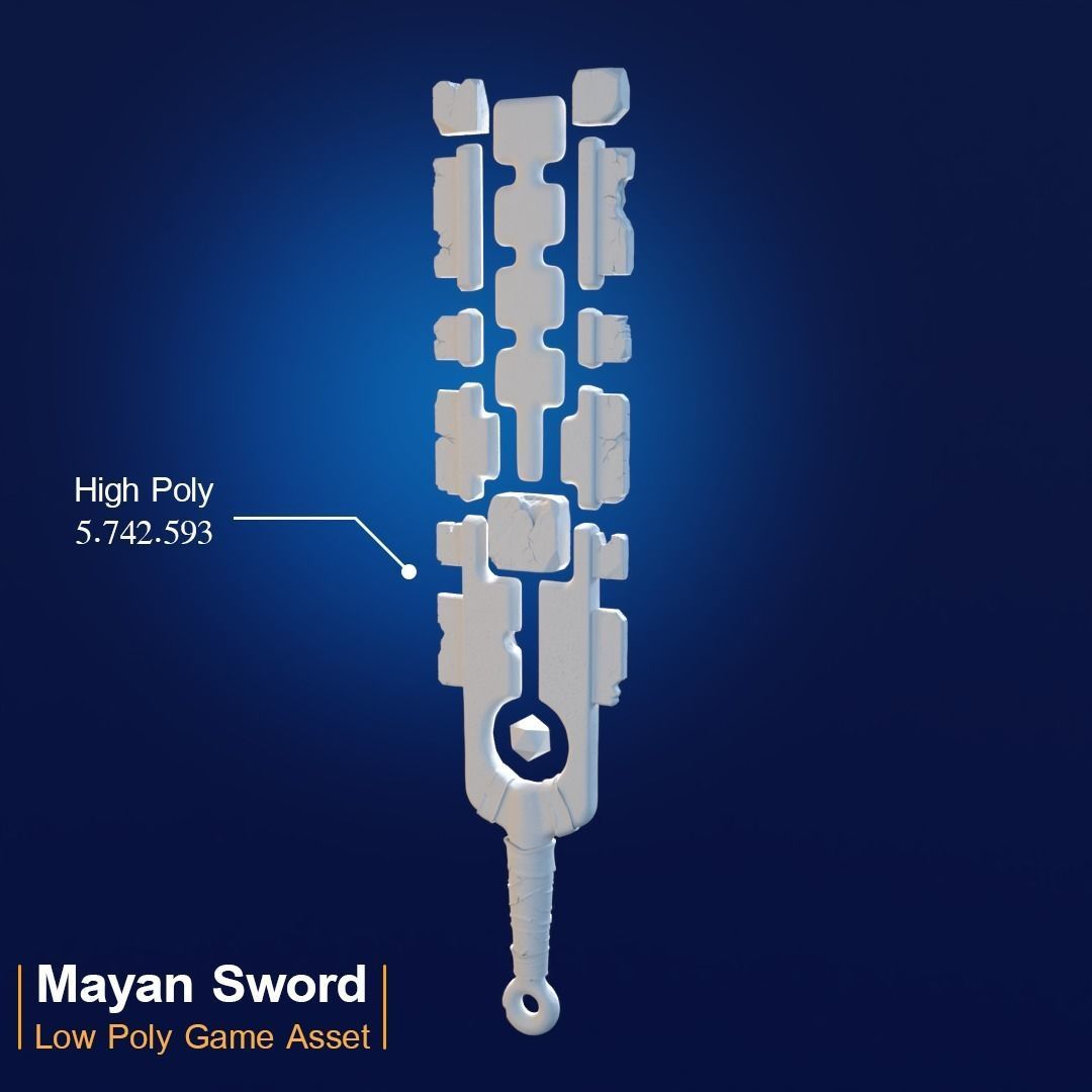 Free Mayan Low Poly Sword free VR / AR / low-poly 3D model | CGTrader