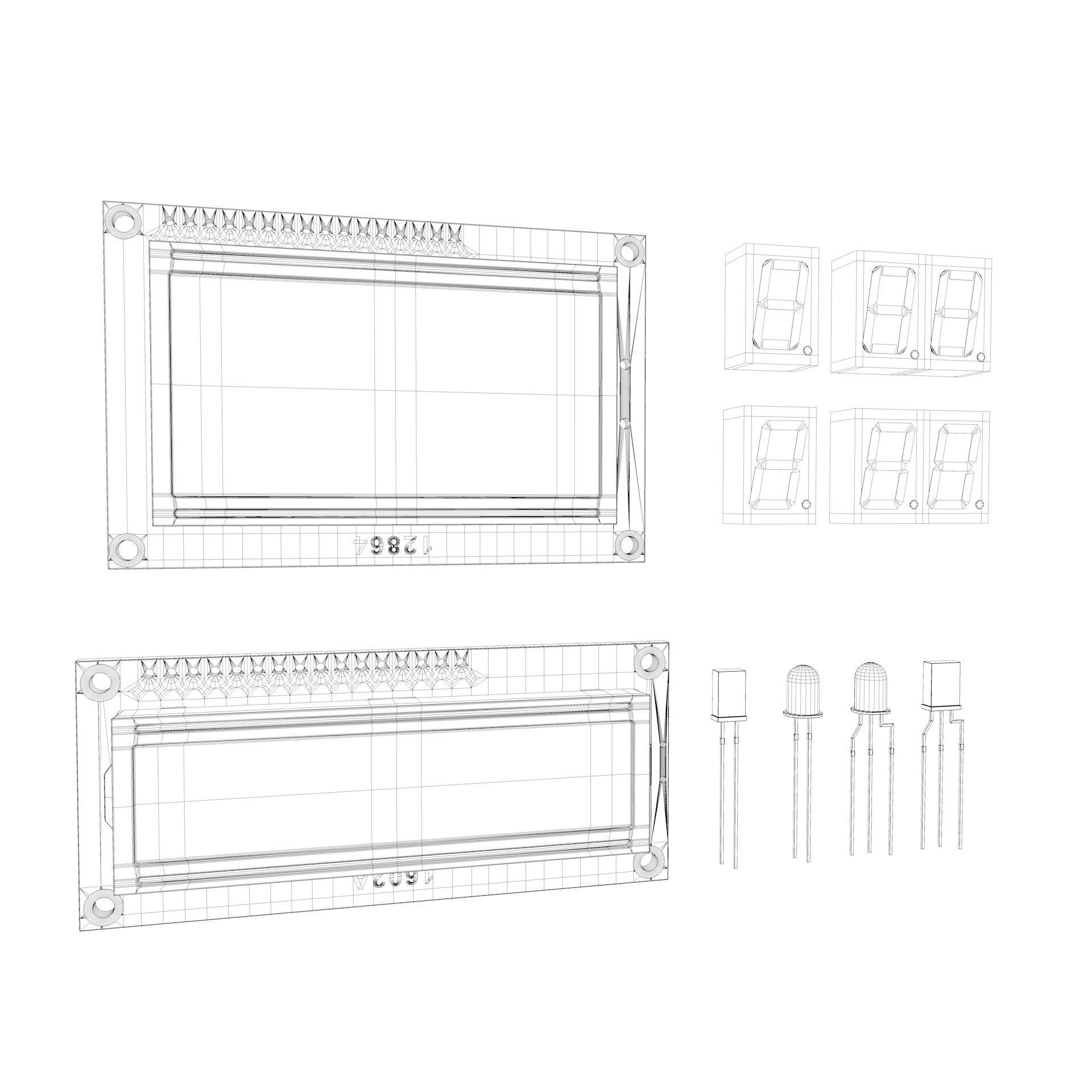 LCD Module and Digit LED Display 3D model | CGTrader