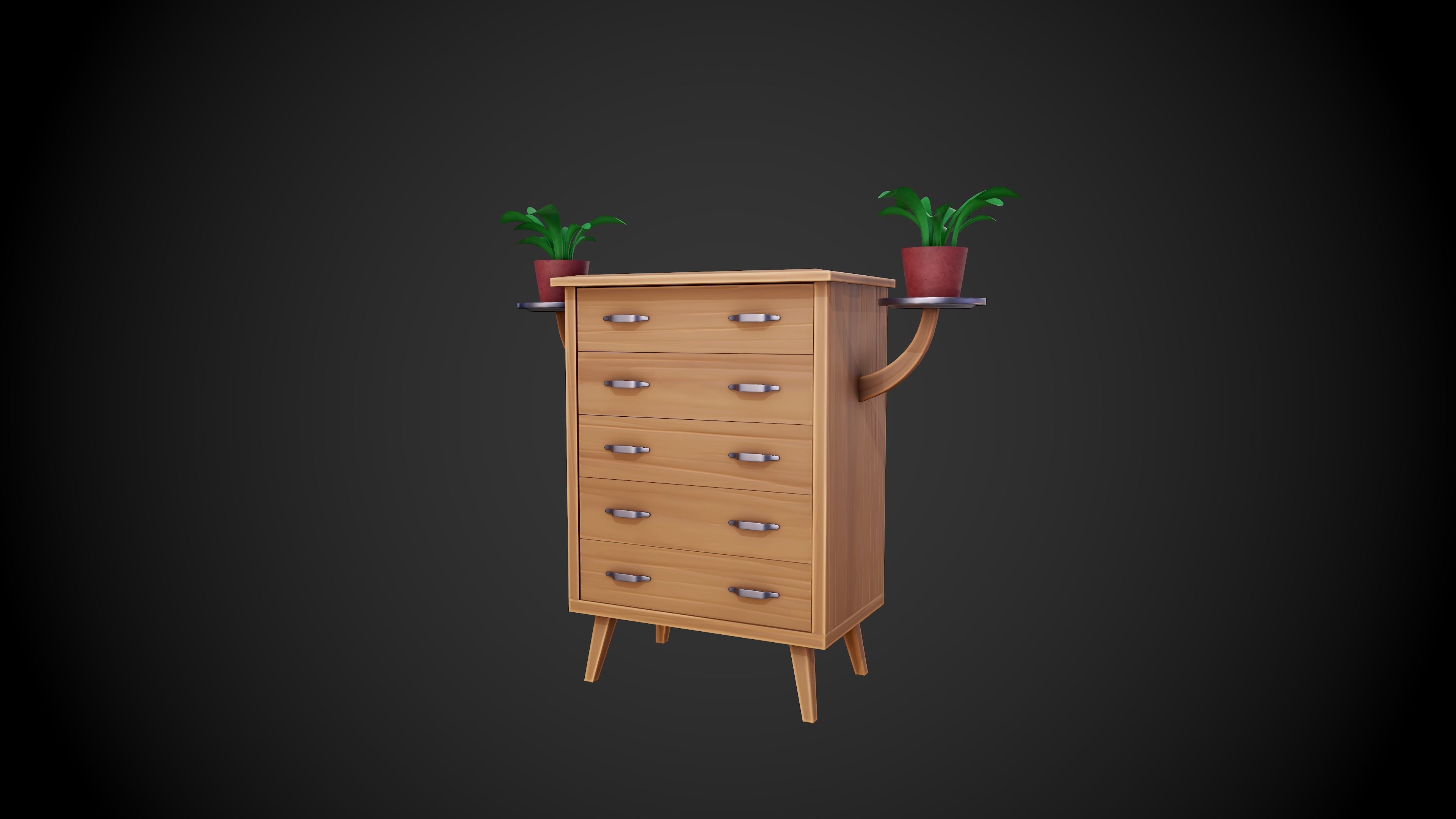 3D model Stylized Wooden Drawer VR / AR / low-poly | CGTrader