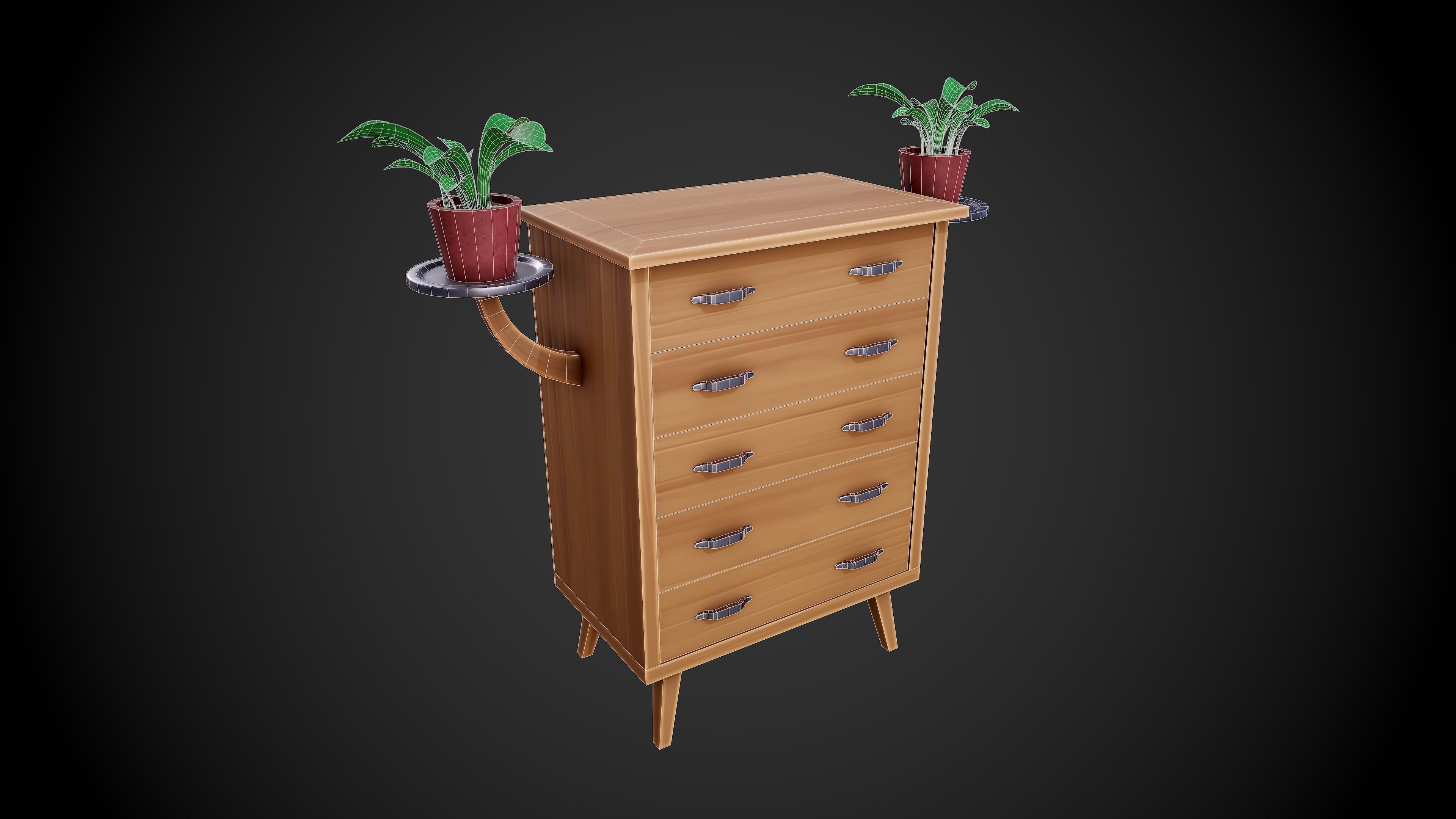 3D model Stylized Wooden Drawer VR / AR / low-poly | CGTrader