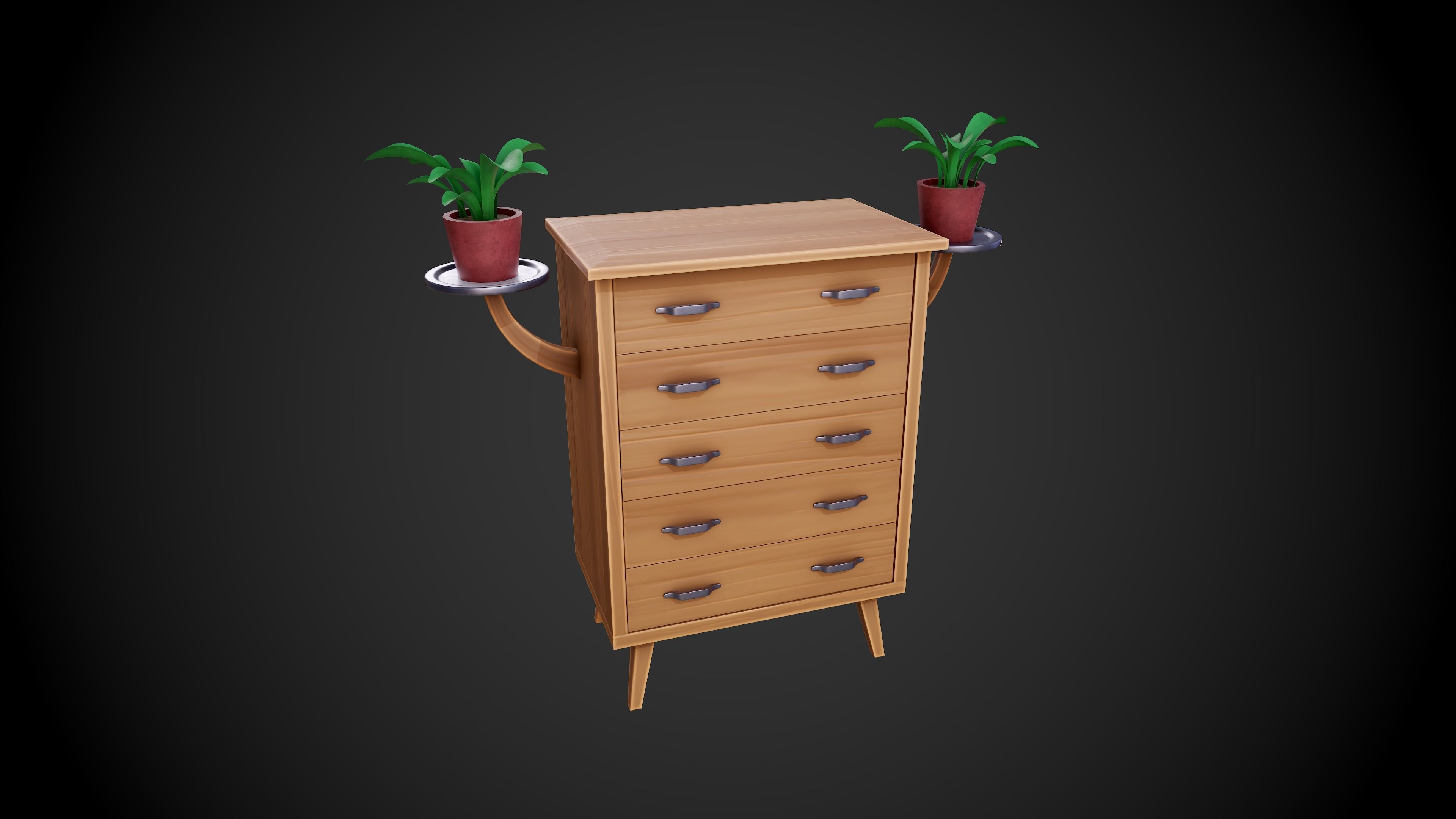 3D model Stylized Wooden Drawer VR / AR / low-poly | CGTrader