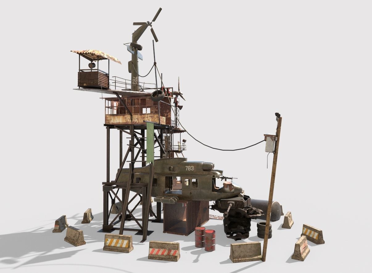 Post-Apocalyptic Outpost 3D model | CGTrader
