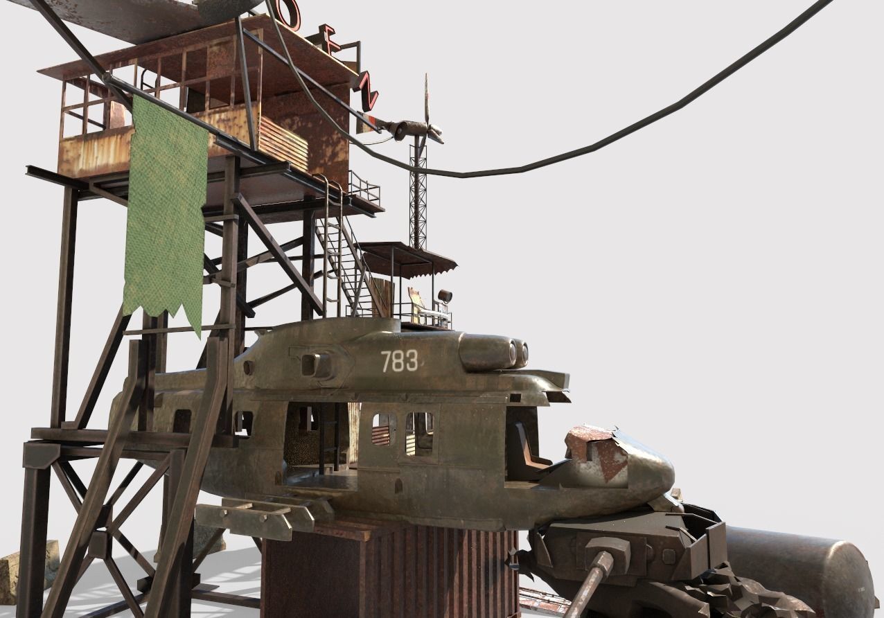 Post-Apocalyptic Outpost 3D model | CGTrader