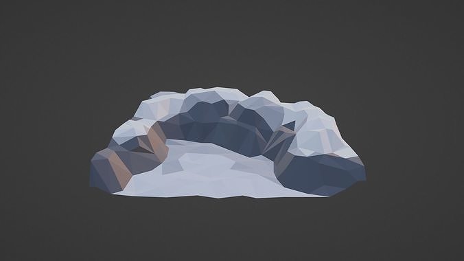 Low poly 3d snow mountain for game free free VR / AR / low-poly 3D ...