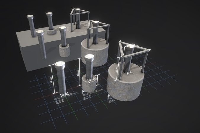 3D Model Collection Groundwater monitoring wells version 2 VR / AR ...