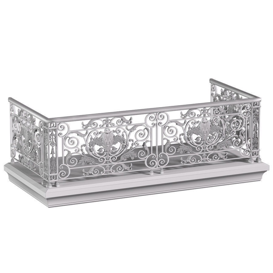 Wrought Classic Balcony Railing 3D model | CGTrader