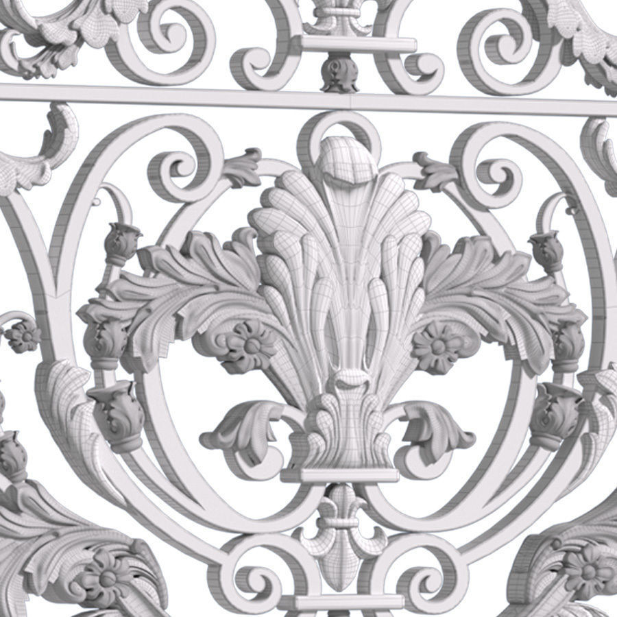 Wrought Classic Balcony Railing 3D model | CGTrader