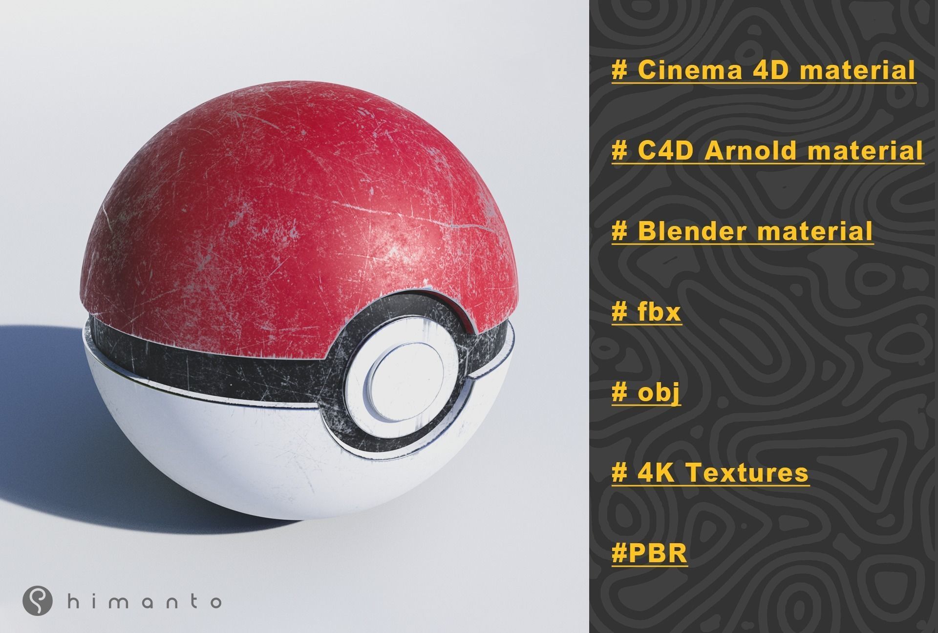 3D model Pokeball 3D model 4k Texture VR / AR / low-poly | CGTrader