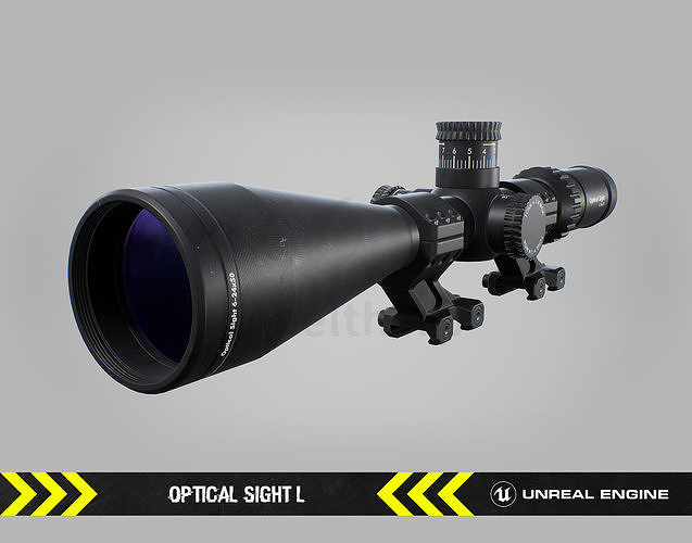3D model Optical Sight L - FPS Gun Attachment for Unreal Engine VR / AR ...