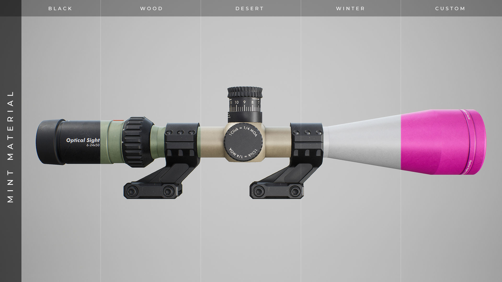 3D model Optical Sight L - FPS Gun Attachment for Unreal Engine VR / AR ...