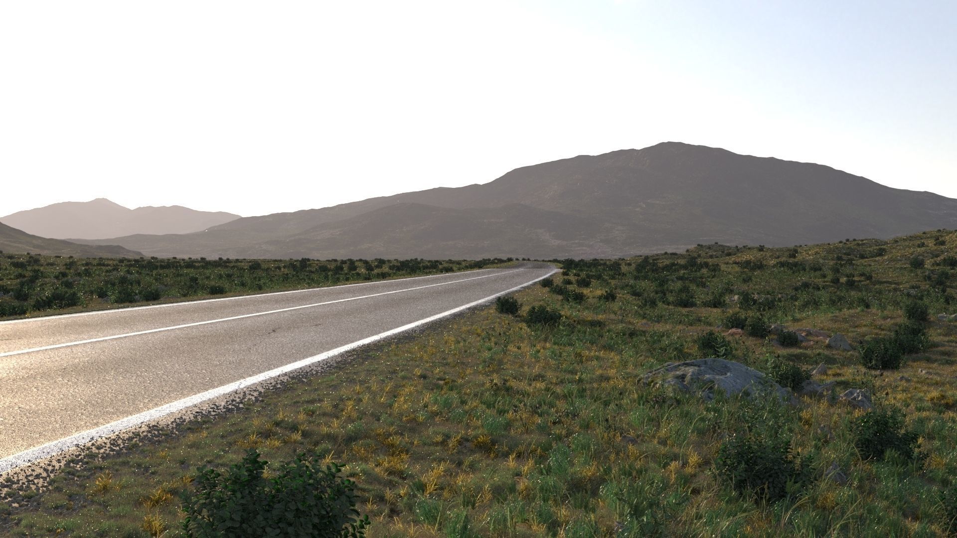 Field road production 3D model | CGTrader